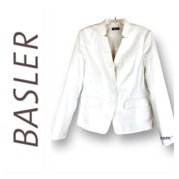 Basler | Jackets & Coats | Basler Cotton Blend Whit Blazer Three ...
